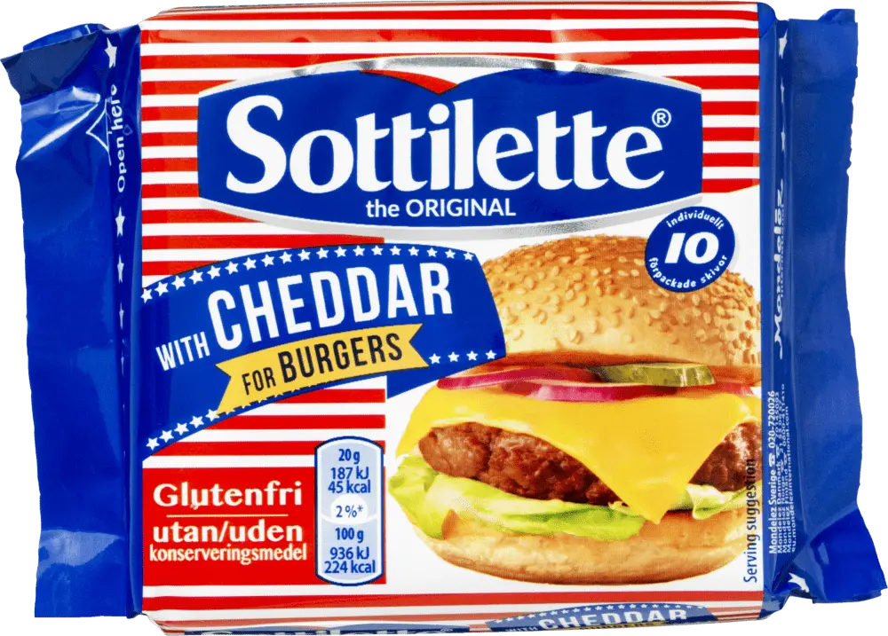 Skiveletter cheddar ost 10 skiver - Fullhouse